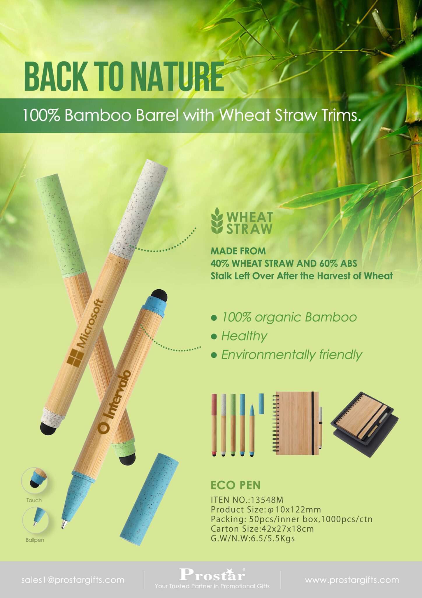 14548M Bamboo Barrel with Wheat Straw Trims – Prostar-Promotional Gifts