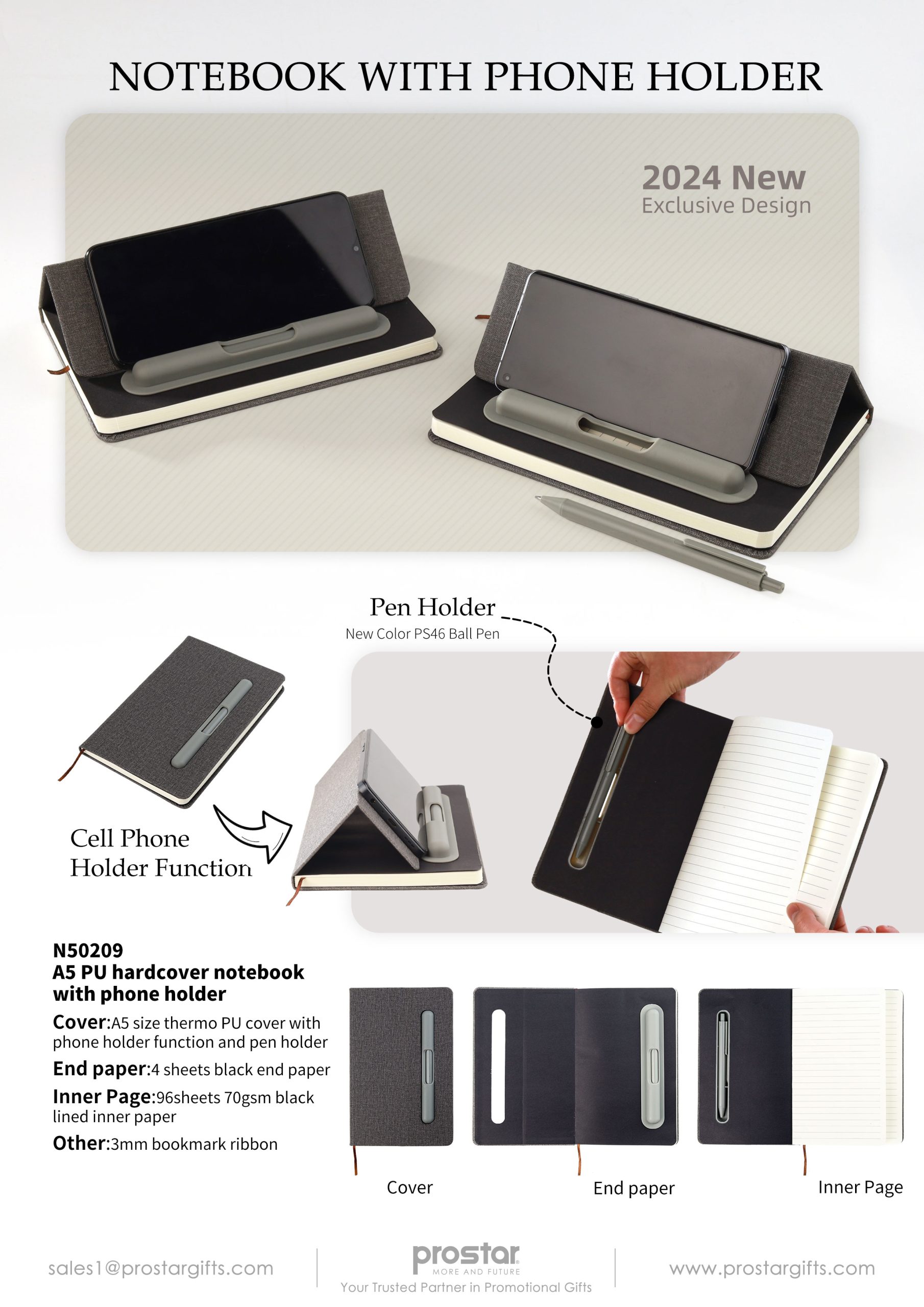Notebook with Phone Holder – Prostar-Promotional Gifts